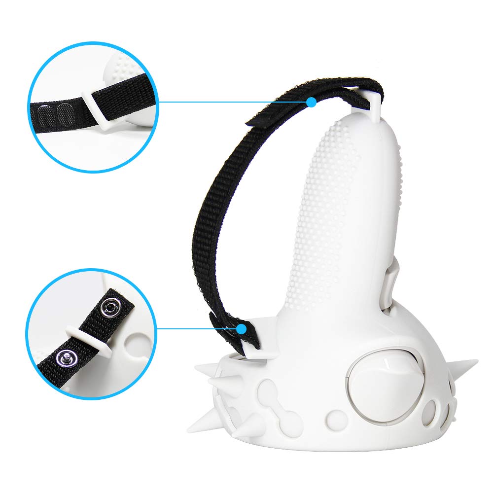 VRbrother Controller Grip Cover for Oculus Quest 2,Hand Strap Adjustable Wrist Knuckle Strapstrap,Protruding Barbed Design Protects Against Impact,VR Cover Accessories,White