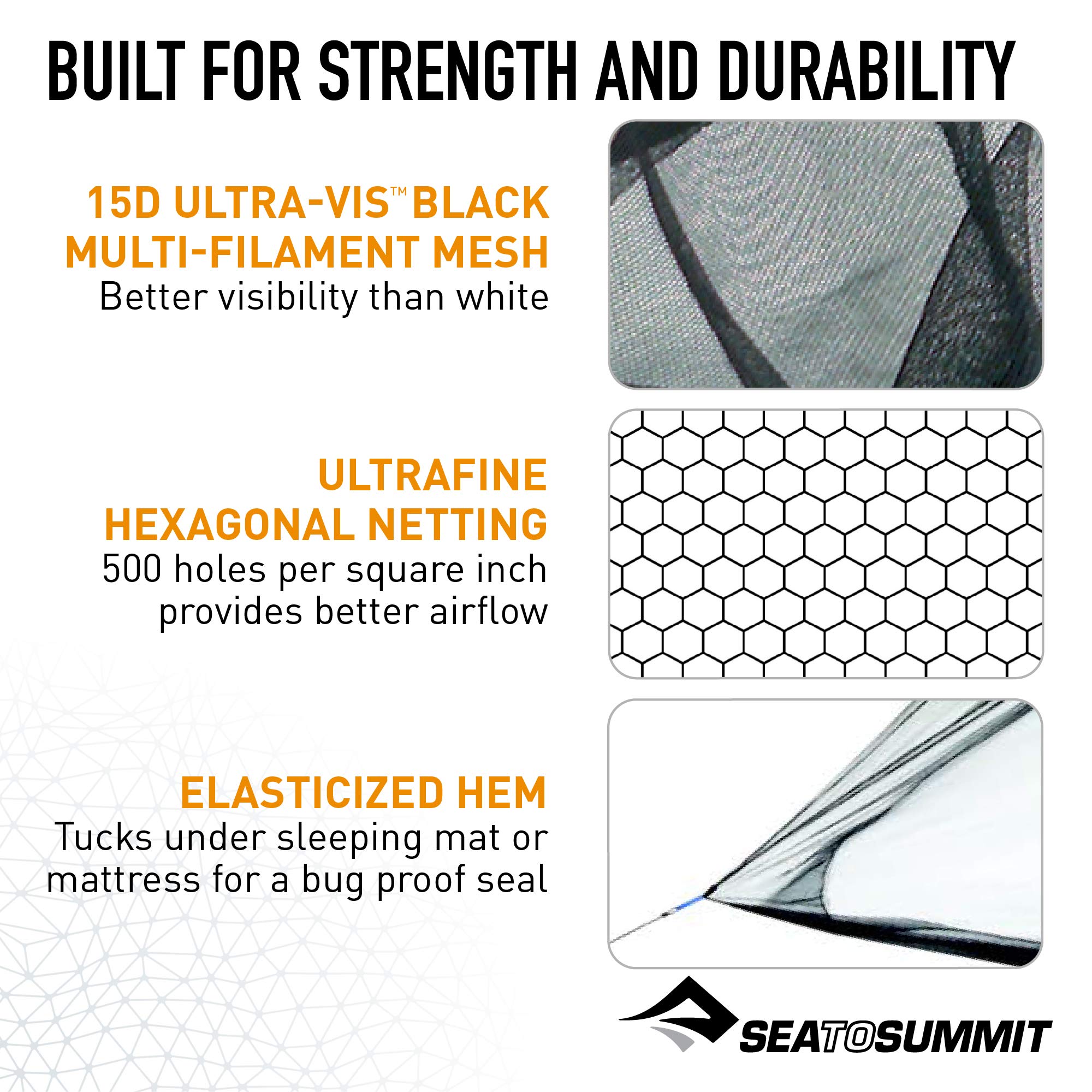 Sea to Summit Permethrin-Treated Nano Pyramid Net Ultralight Shelter, Single