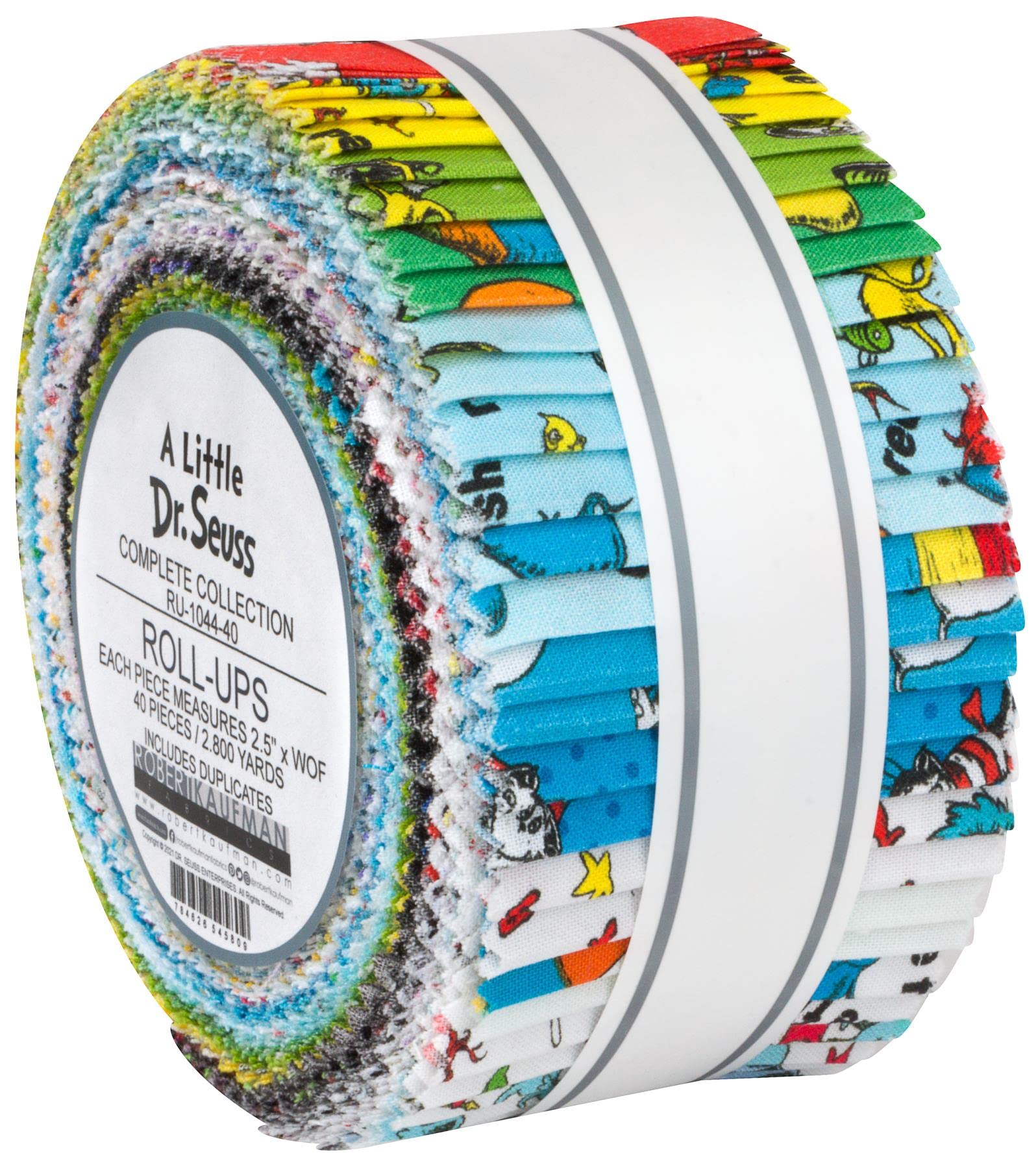 Robert Kaufman Fabrics A Little Dr. Suess Roll Up 40 2.5-inch Strips Jelly Roll Robert Kaufman RU-1044-40, Assorted Color