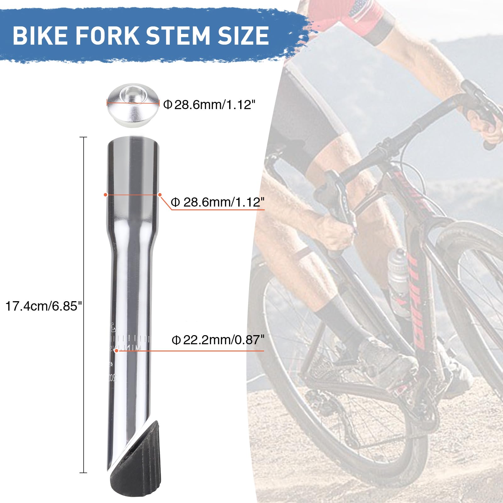 ZUKKA Bike Stem Riser Adapter, 22.2 mm Bicycle Fork Stem Quill Handlebar Extender for Road Mountain Cycling/Black