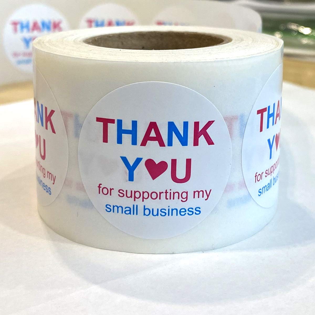 Supporting Small Business Labels Order Package Seals Business Packaging Supplies,1.5 Inch Round Thank You Stickers for Business, Online Retailers, Boutiques,500 Pcs Per Roll.