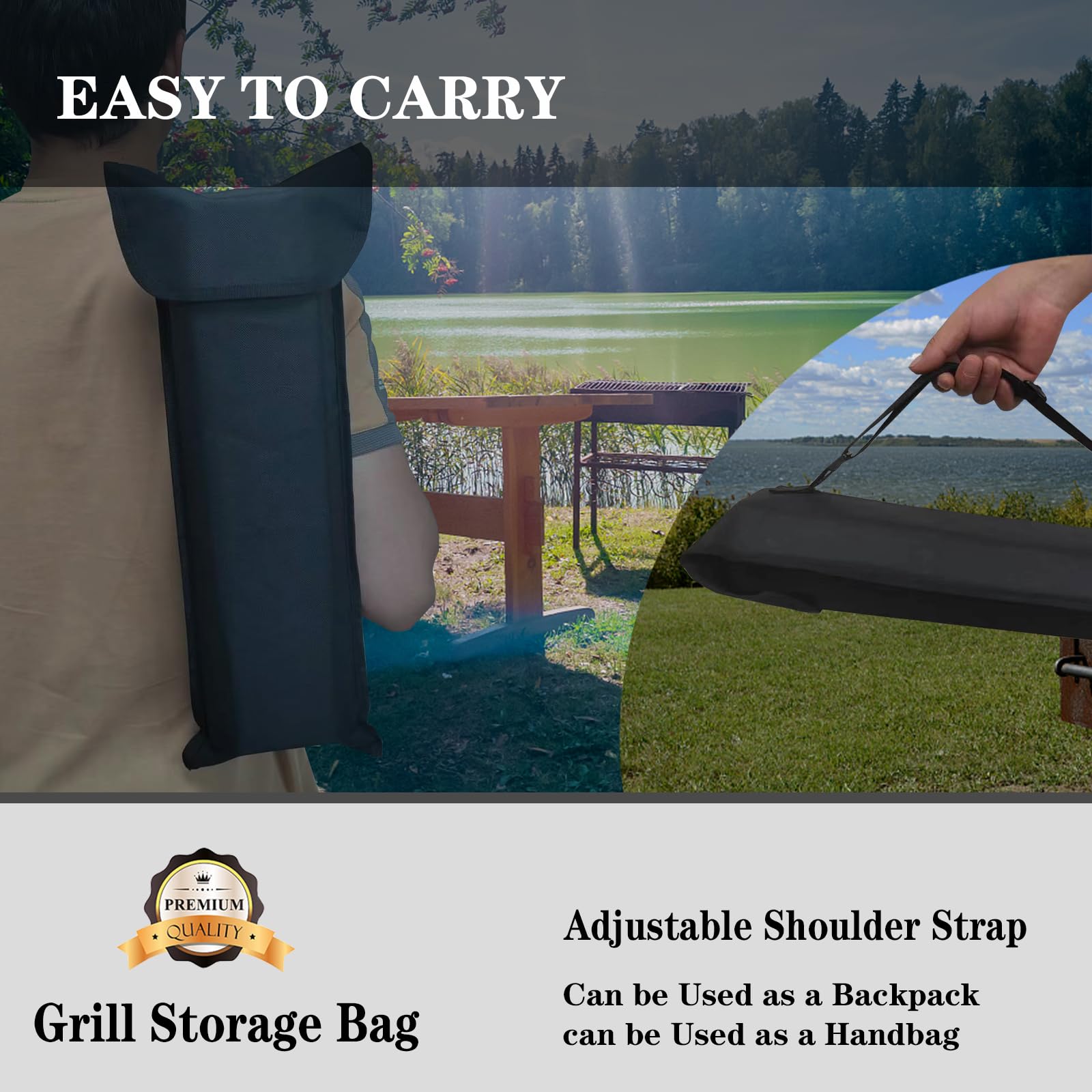 Rilltowpe BBQ Storage, BBQ Bags for Outdoor Grilling, BBQ Tool Storage, BBQ Hardware and Tools BBQ Bags, Portable BBQ Bags for Camping and Hiking BBQs.