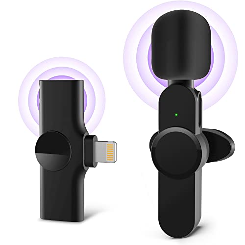 ySky Upgraded (Plug-Play) Wireless Lapel Lavalier Microphone for iPhone iPad Recording,YouTube Facebook Live Stream,Vlog, Auto-Sync Wireless Mic with 2 Clips (No Need App/Bluetooth)