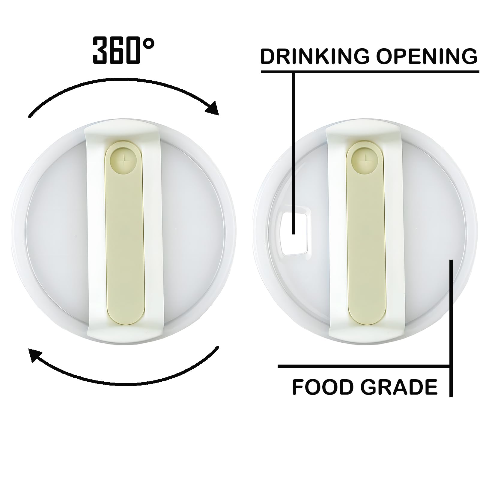 Replacement Lid for Stanley 40 OZ Tumbler With Handle and Straw, Flip Spill Stopper and Leak Proof cover Accessories for Stanley Quencher Cup (Cream White, 2Pcs)