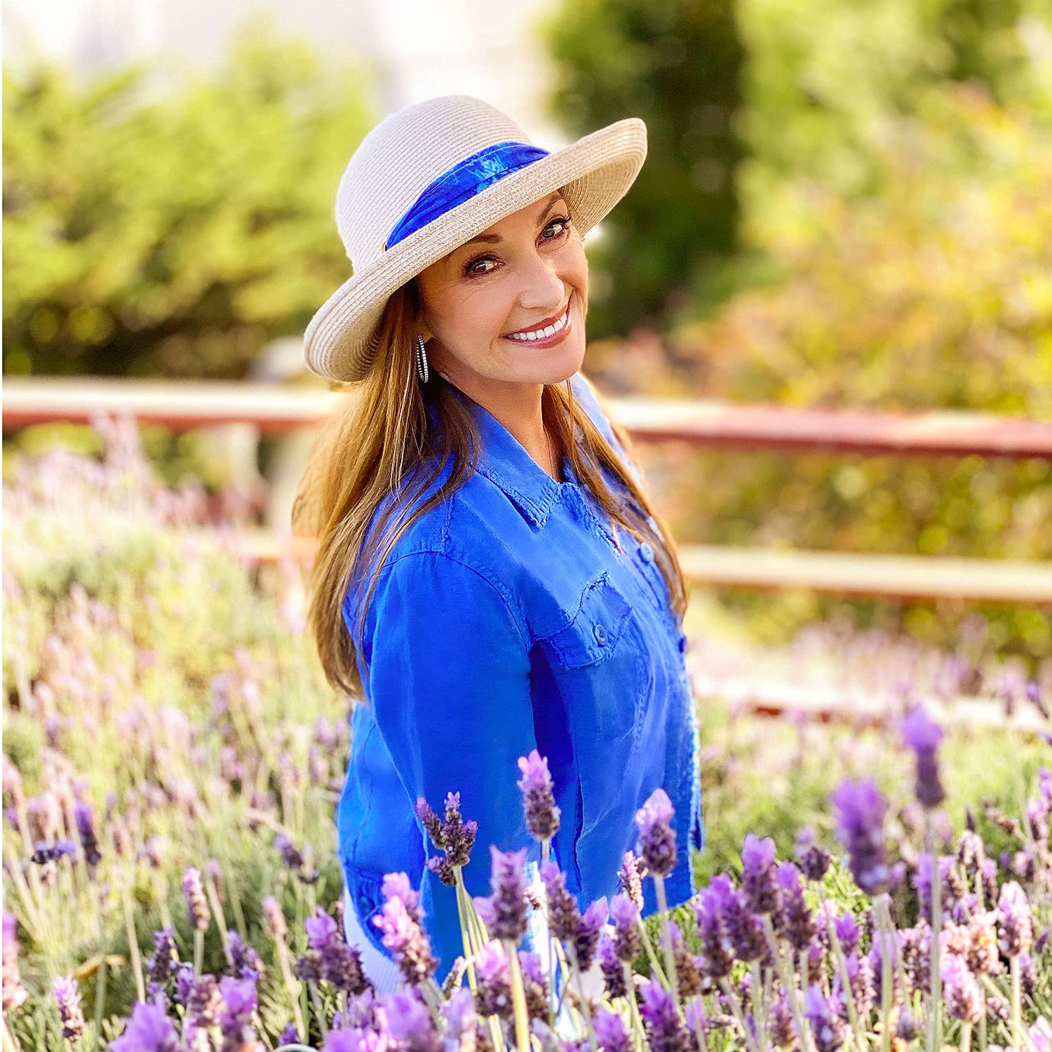 Wallaroo Hat Company – Women’s Lady Jane Sun Hat – UPF 50+ Sun Protection, Wide Brim, Packable Design and Adjustable Sizing for Medium Crown Sizes – Sun-Smart Hat for Elegant Outdoor Events (Leaves)