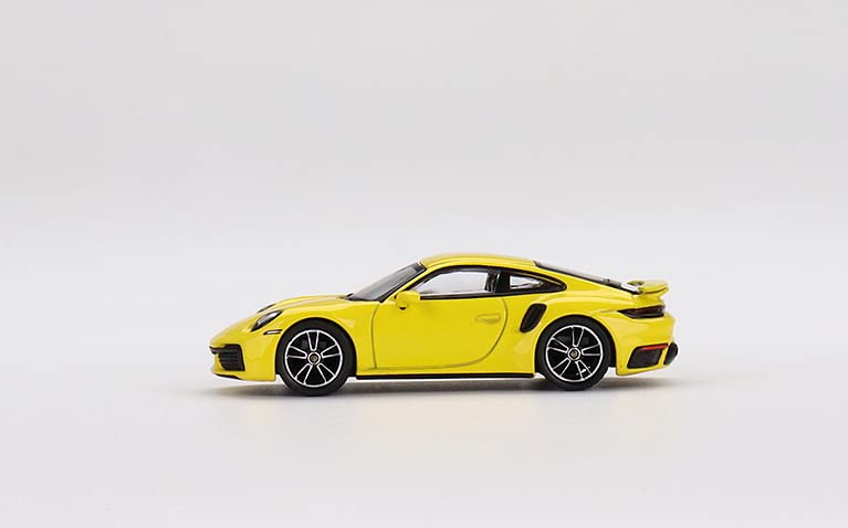 True Scale Miniatures Model Car Compatible with Porsche 911 Turbo S (Racing Yellow) 1/64 Diecast Model Car MGT00497