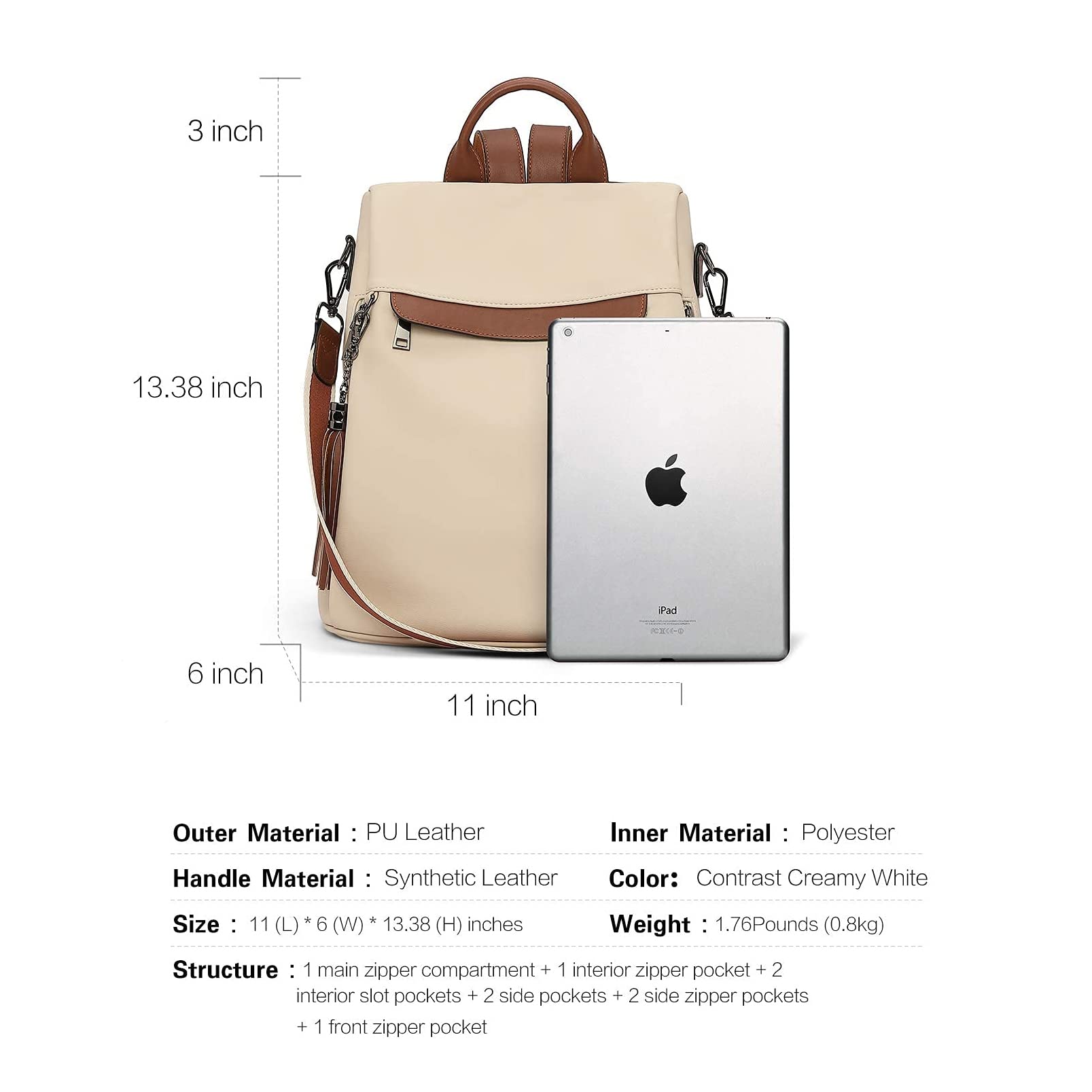 Telena Travel Backpack Purse for Women, Convertible Backpack Purse for Women, Ladies Shoulder Backpack Bags