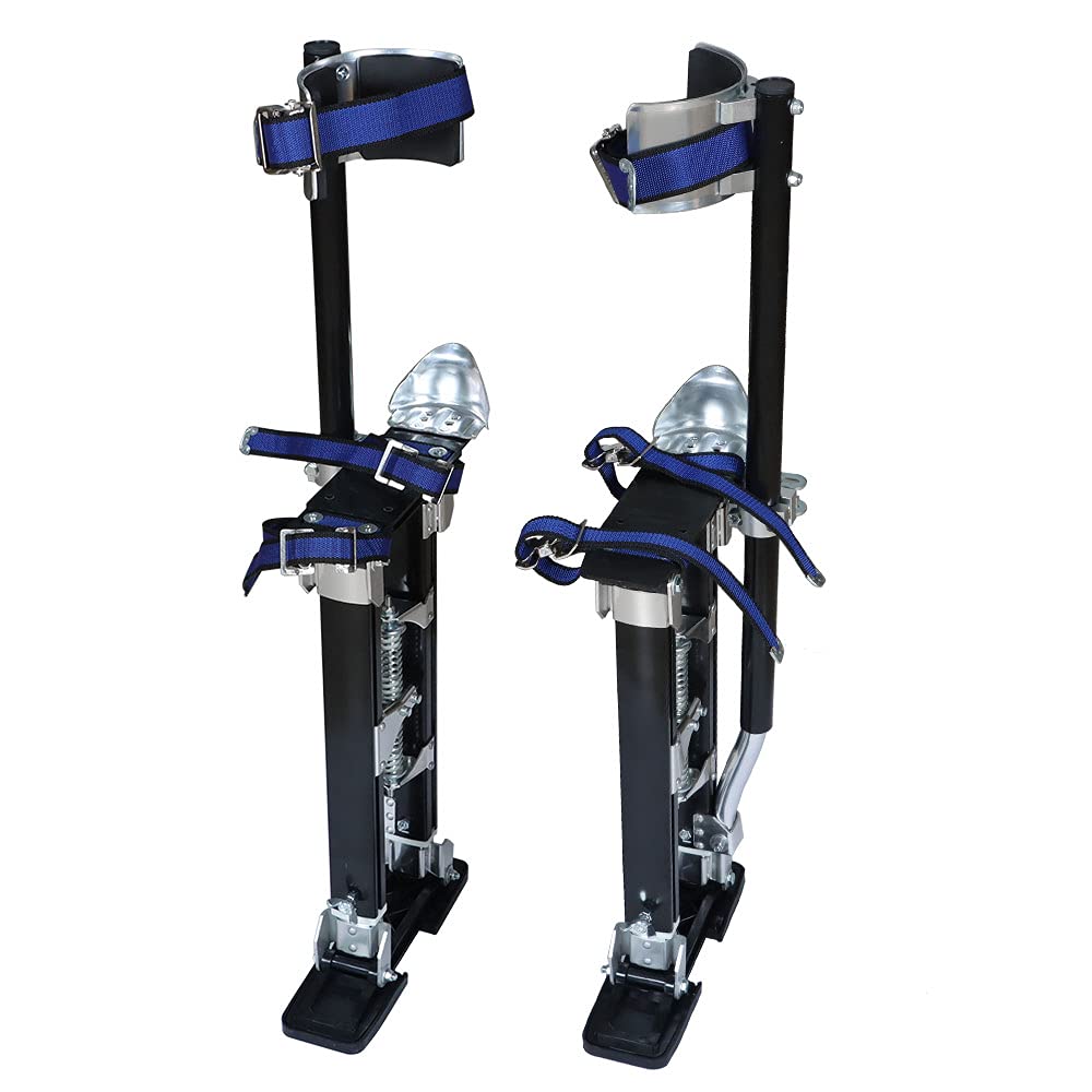 waltyotur 24-40 inch Drywall Stilts Grade Adjustable Auminum Tool Stilt for Painting or Cleaning - Silver