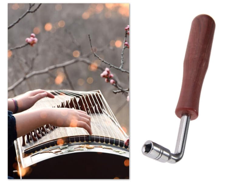 Professional Piano Tuner Spanner L Shape Piano Tuning Hammer Lever Wrench Hardwood Handle Guzheng Repair Tool Llave Afinar Piano Tuner Wrench Tuner