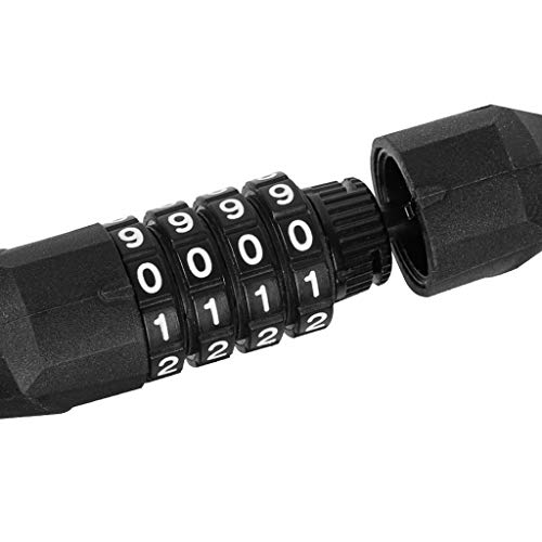 Zerlibeaful Cycling Bicycle Helmet Lock Portable Lock Lock Bike Code Travel Lock Combination Bike Accessories 18 Inch Mountain Bike (Black, One Size)