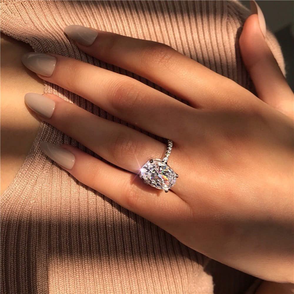 WANMEIL 18K Plated Silver Women Wedding Rings 2.5 Carat Oval Cut Cubic Zirconia Engagement Ring for Her (9)