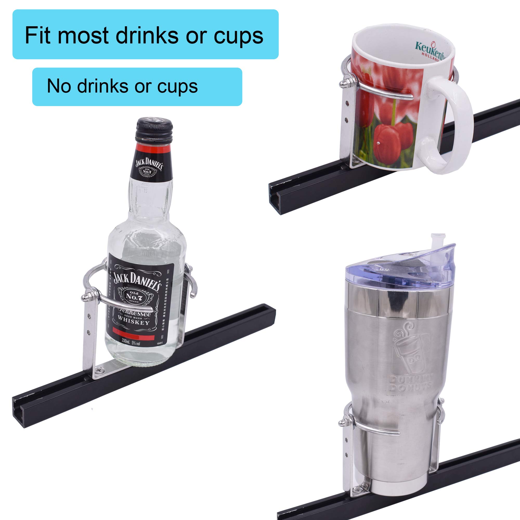 YYST Kayak Cup Holder Track Mounted Drink Holder Cup Holder for Kayak Track -No Drinks (1)