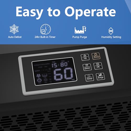SAHAUHY 30 Pints Dehumidifier with Drain Hose for Basements Home and Large Spaces up to1,500 Sq Ft