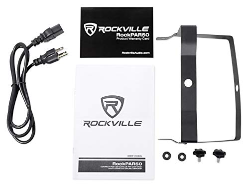 Rockville RockPAR50 LED RGB Compact Par Can DJ/Club DMX Wash Light+Dual Bracket, Black