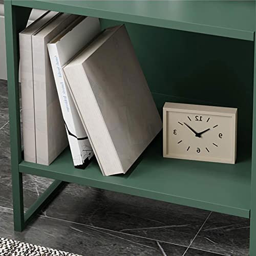 Sofa Side Table Couch Table Green Night Stand End Table with 2 Tier Storage Shelf Farmhouse Sofa Side Table for Small Spaces, Bedside Table for Living Room Bedroom, Stable Metal Frame End Table Coffe