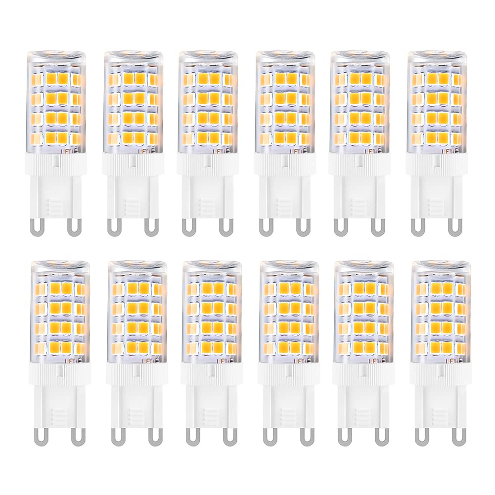 Yosenmi G9 LED Light Bulbs, 5W (40W Halogen Equivalent), 100V-240V, 430LM, Daylight White 6000K, G9 Base Non-Dimmable Light Bulbs for Home Lighting,12-Pack