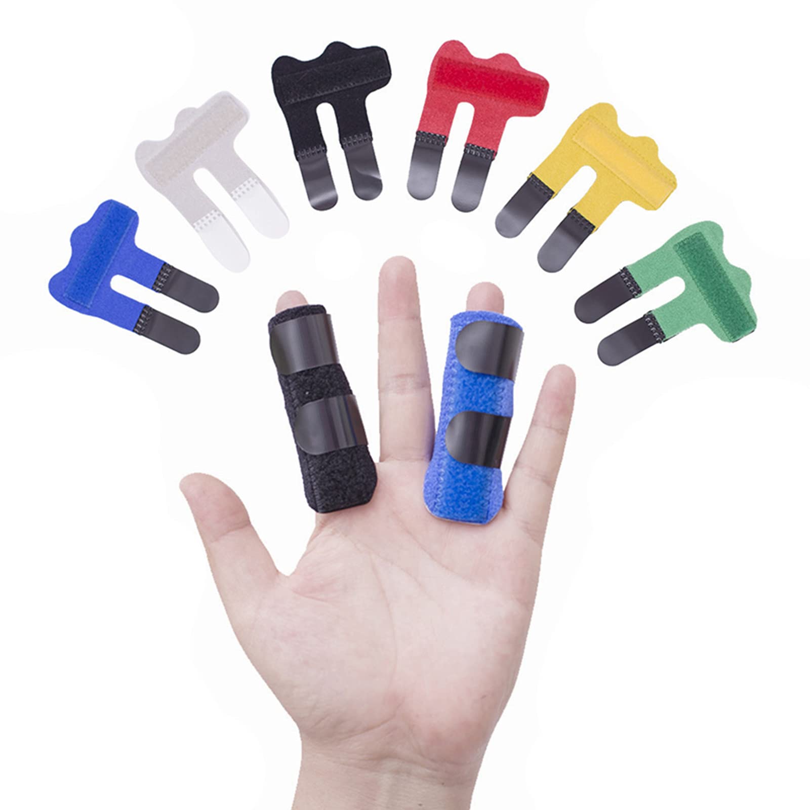 Yzhmjl 6PCS Trigger Finger Splints, Trigger Finger Brace Finger Straightener Finger Support, Finger Splint for All Fingers