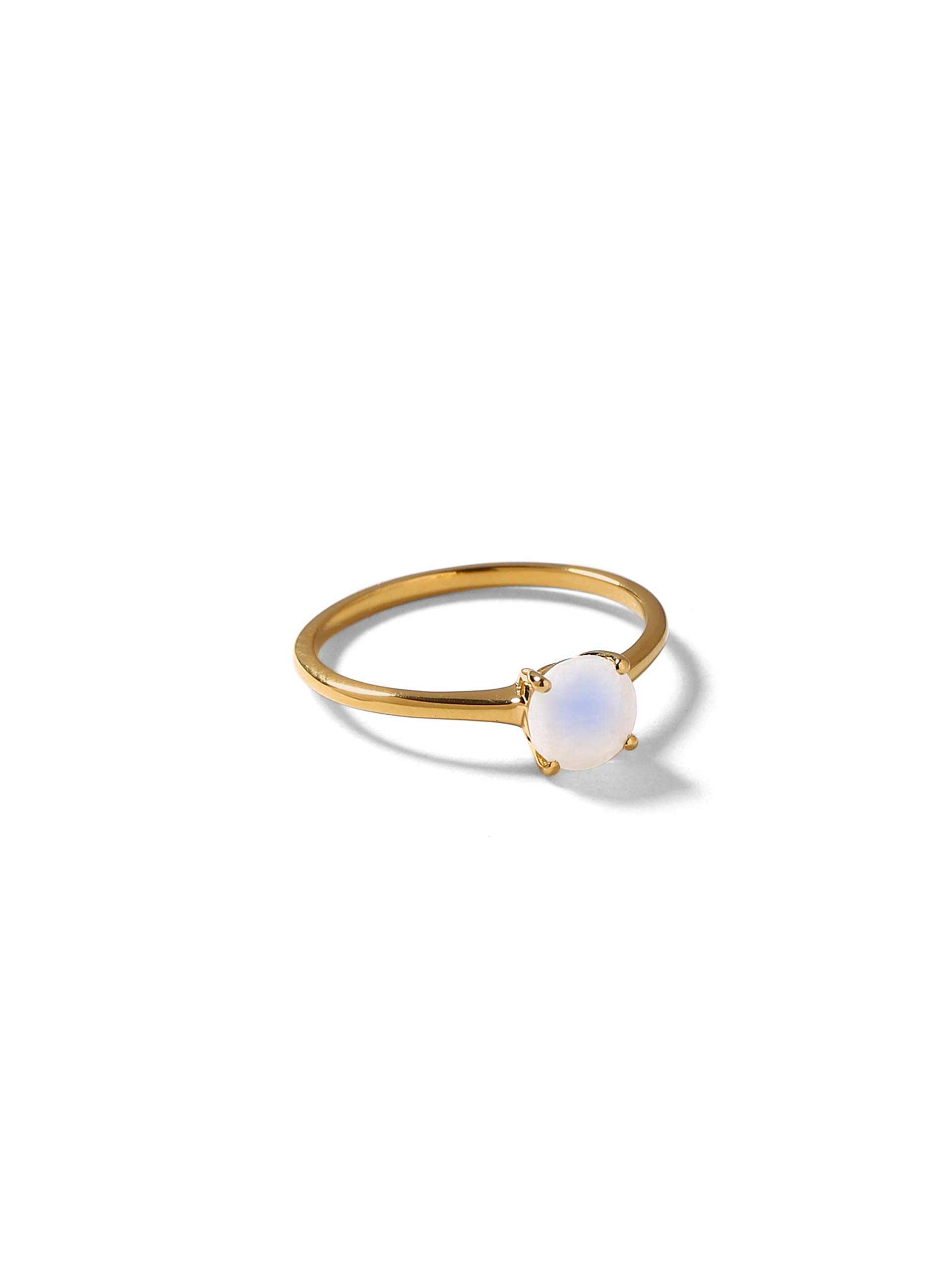 YoTreasure 0.60 Ct Moonstone Solid 10k Yellow Gold Solitaire Ring Jewelry (7)