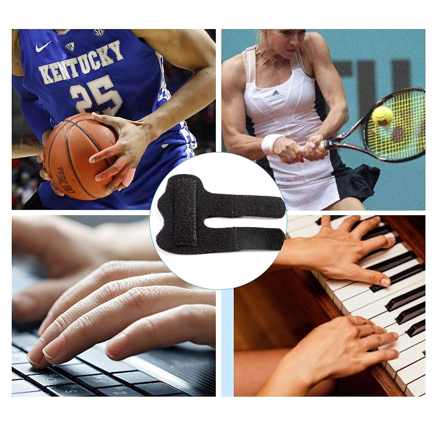 Yzhmjl 6PCS Trigger Finger Splints, Trigger Finger Brace Finger Straightener Finger Support, Finger Splint for All Fingers