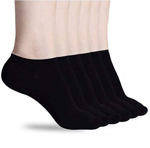 SIONCY Women's Low Cut Socks,6-Pair Ankle No Show Athletic Short Cotton Socks (Black)