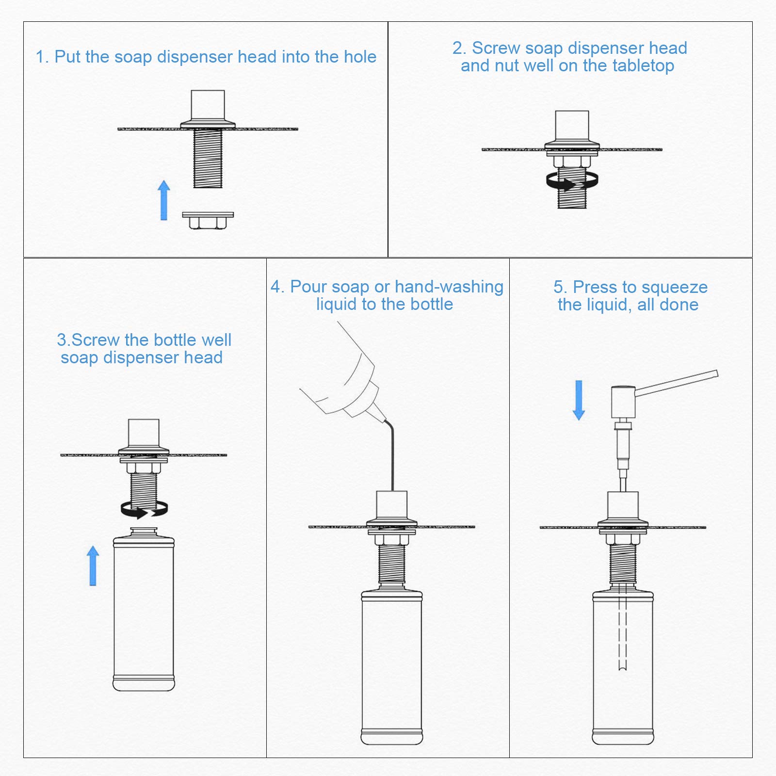 Single Handle High Arc Kitchen Faucet, Brushed Nickel Kitchen Sink Faucet with Deck Plate, Swivel 360 Degrees Stainless Steel Mixer Tap for Bathroom Bar and Kitchen (Kitchen Sink soap Dispenser)