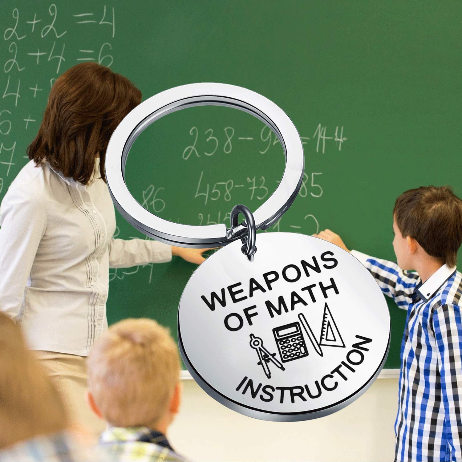 WSNANG Math Gift Weapons Of Math Instruction Keychain Funny Math Geek Gifts for Mathematician Math Teacher Math Student (Math Keychain)