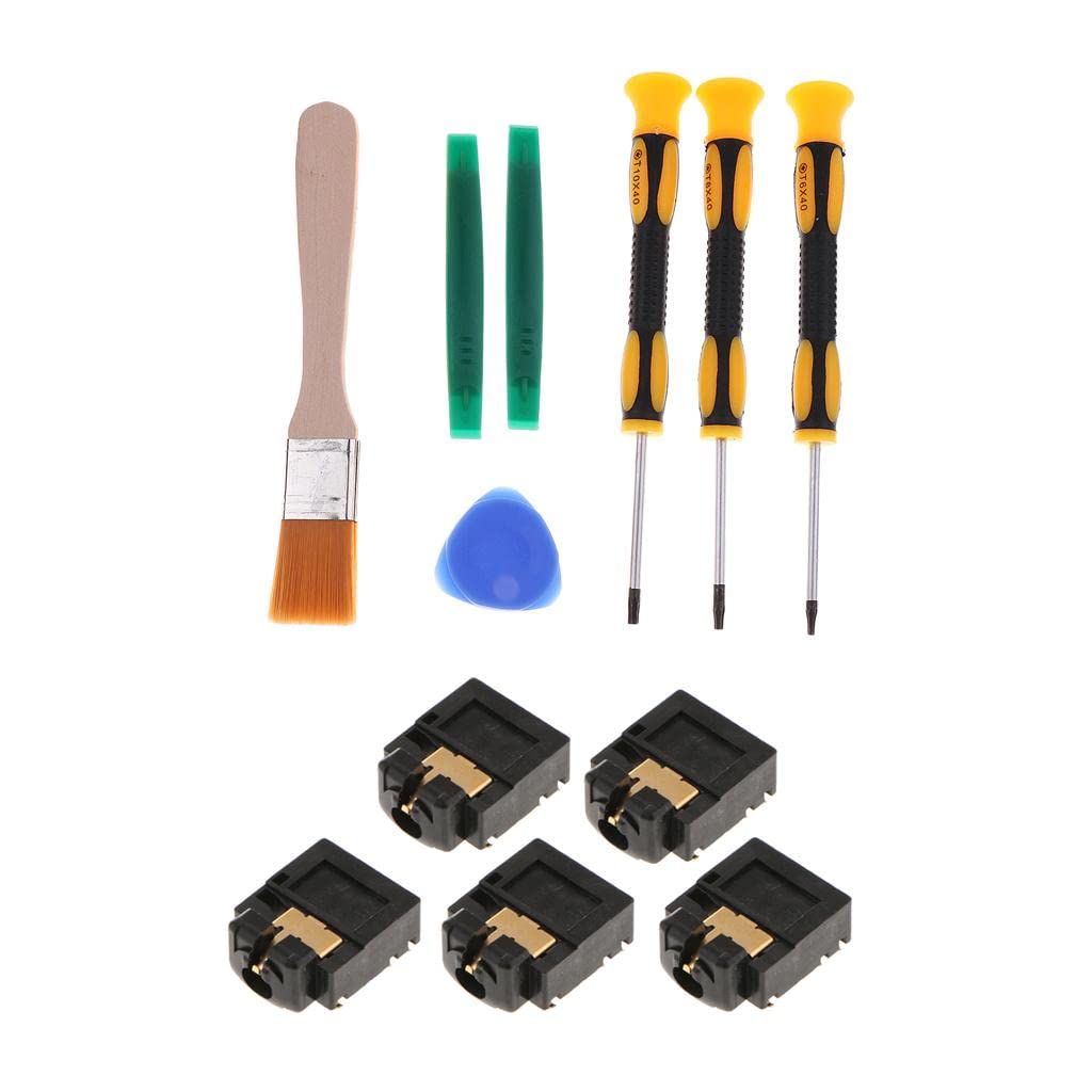 SM SunniMix 5Pieces Replacement 3.5mm Port Headphone Jack Socket Repair for Xbox One Controller + 7 in 1 Screwdriver Sets