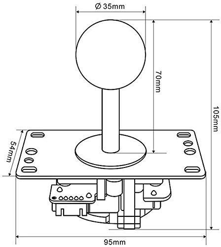 SANWA JLF-TP-8YT Joystick 8 pcs OBSF-30 Push Button Bundle Kit Color : Red - for Arcade Game 4 & 8 Way Adjustable, Compatible with Catz Mad SF4 Tournament Joystick S@NWA