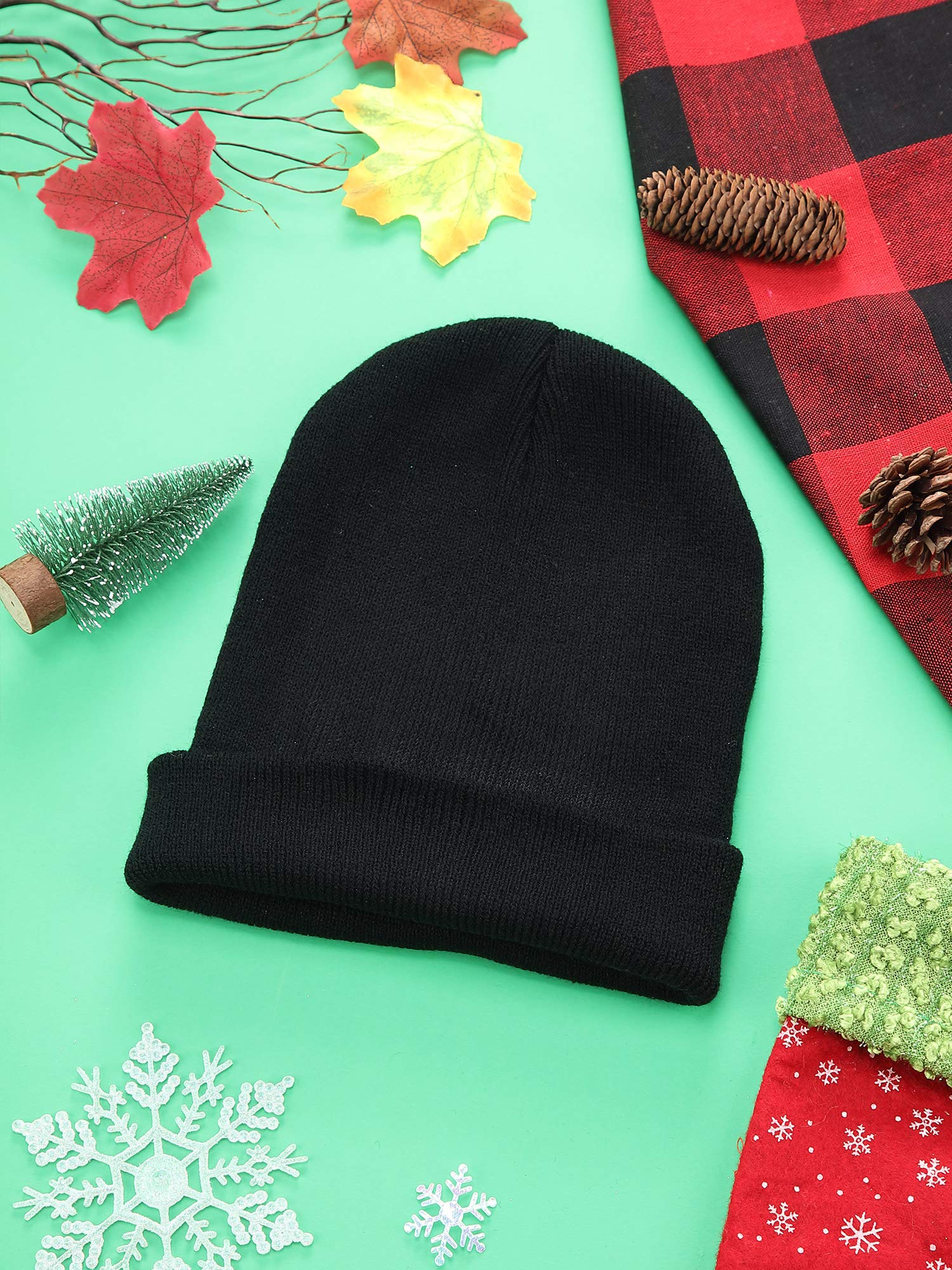 SATINIOR 60 Pieces Winter Beanies Cold Weather Warm Knit Skull Caps Unisex Hats for Men Women (Black)
