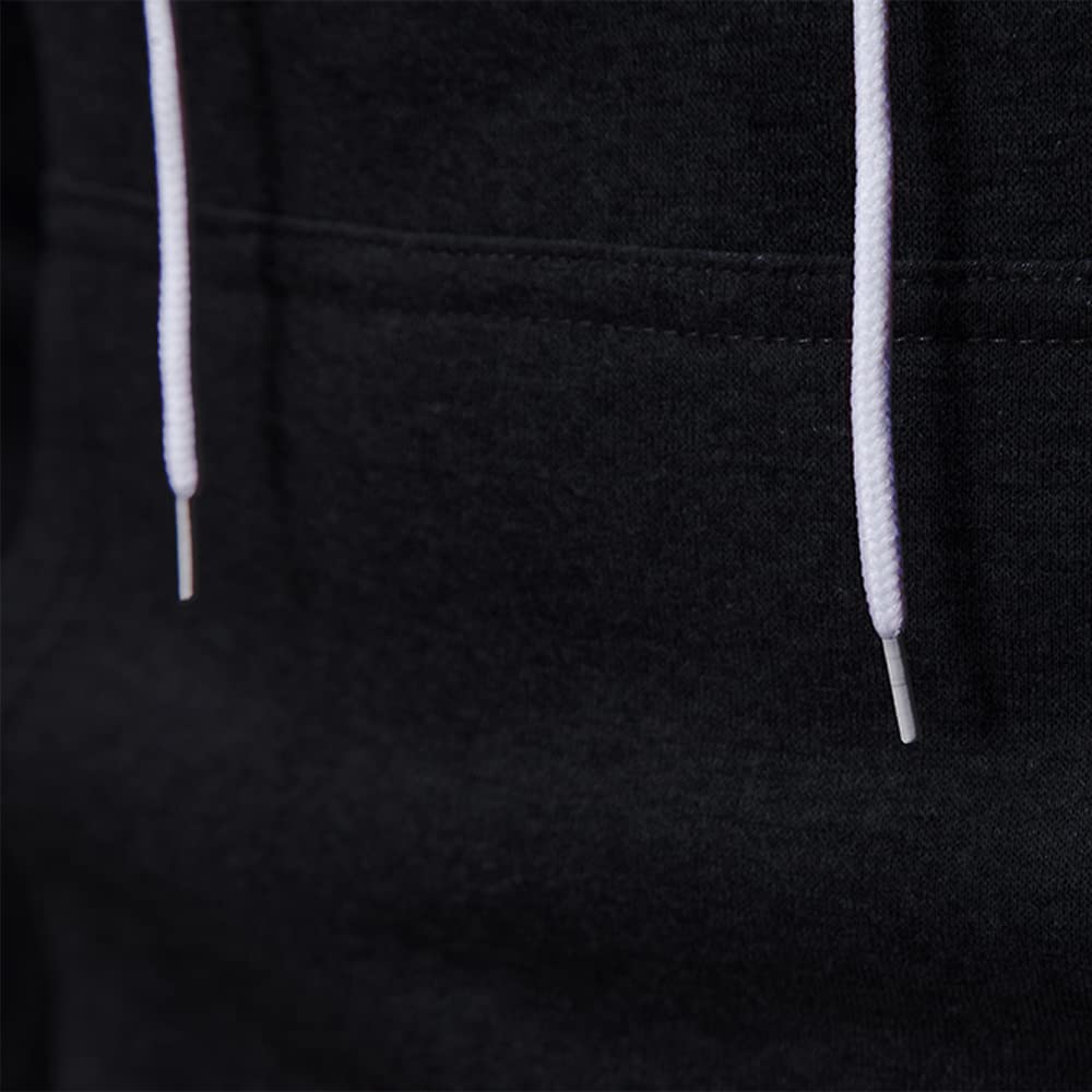 Prubensic Men's hoodies Pullover Hoodie Long Sleeve Casual Sweatshirt with Pocket Hoodies Gym Drawstring Hooded Black