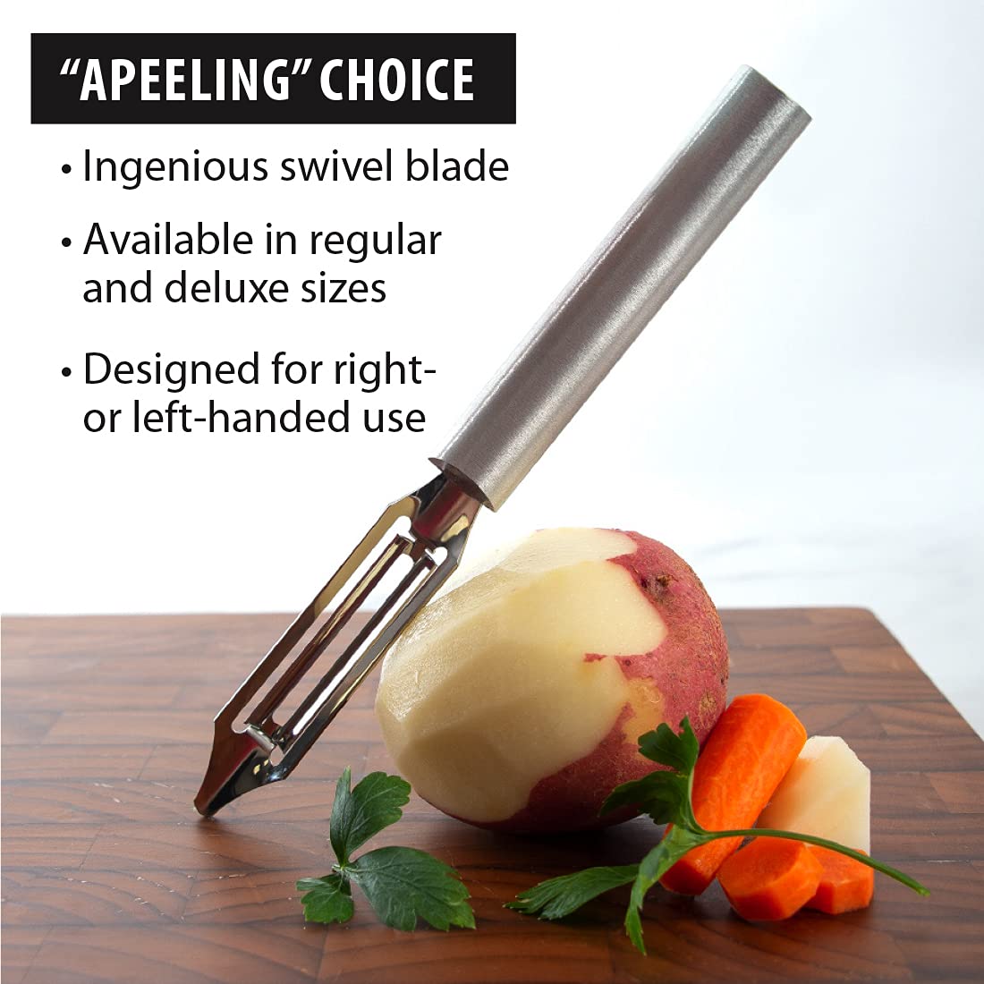 Rada Cutlery Deluxe Vegetable Peeler β Stainless Steel Blade With Aluminum Handle, 8-3/8 Inches, 2 Pack