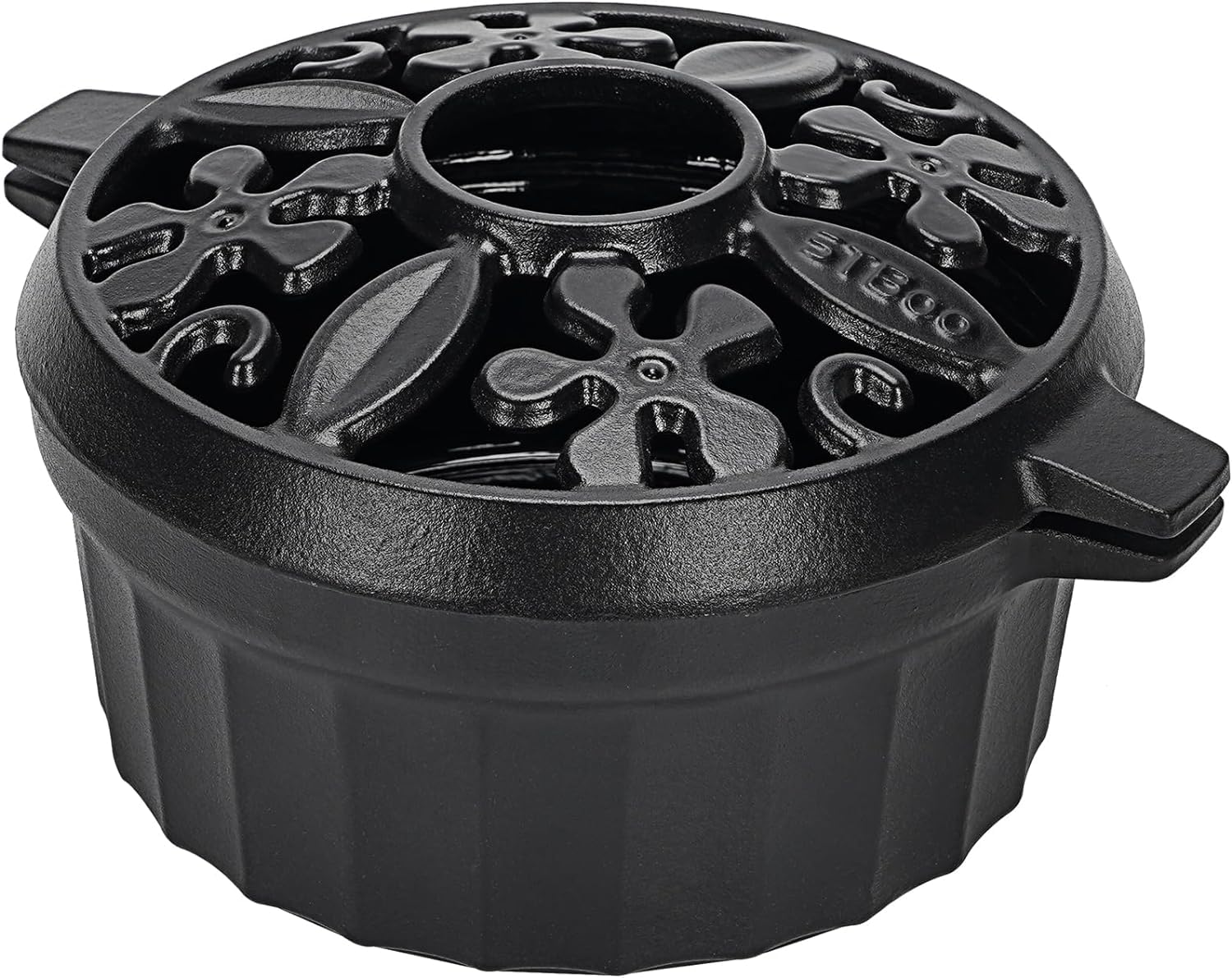 STBoo Wood Stove Steamer: Cast Iron Fireplace Humidifier | Indoor Pot for Home Heating | Round Bowl Fire Place Stove Covers Accessories Decorative | Matte Finish & Rust Resistan & 2.7 Quart, Black