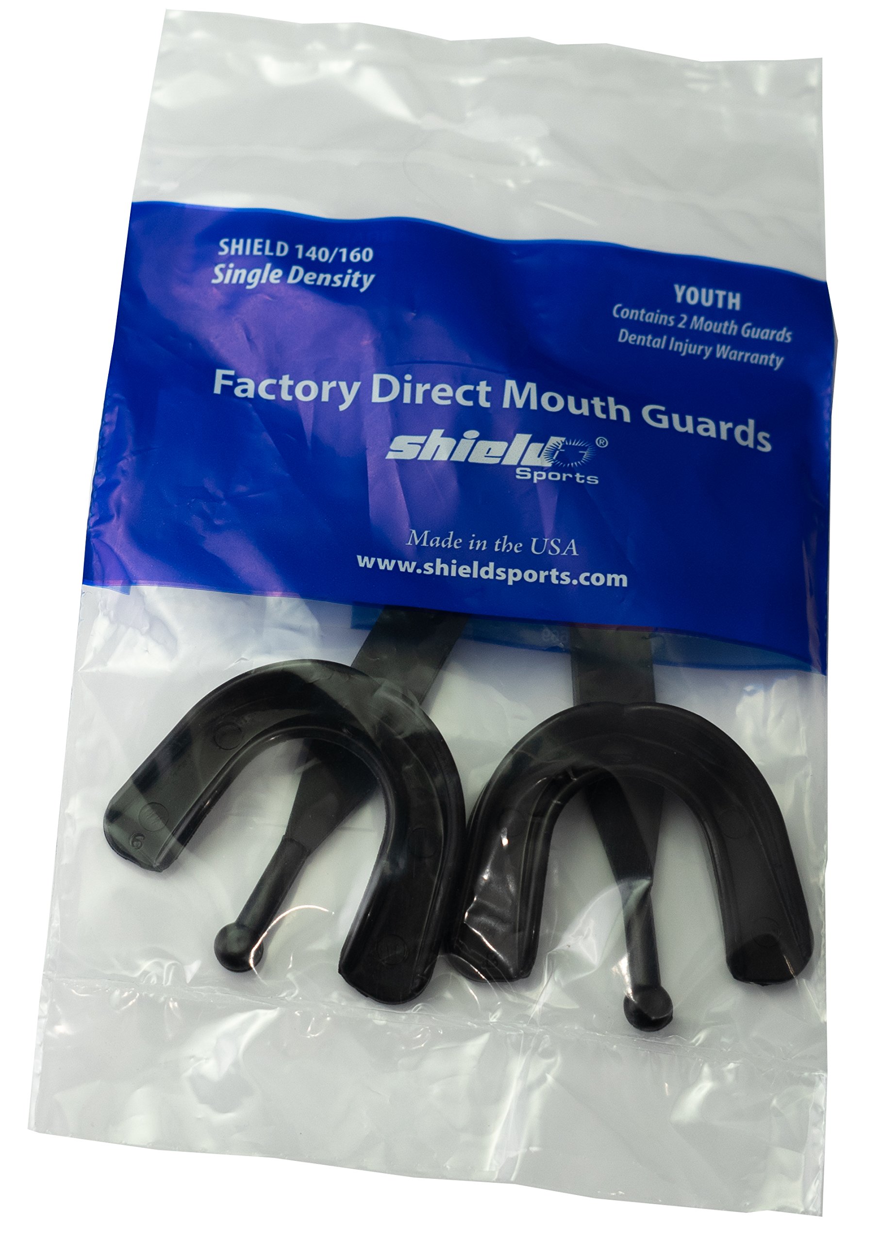 Shield Sports – Youth Single Density Mouth Guard with Strap – 2 Pack – Made in The USA