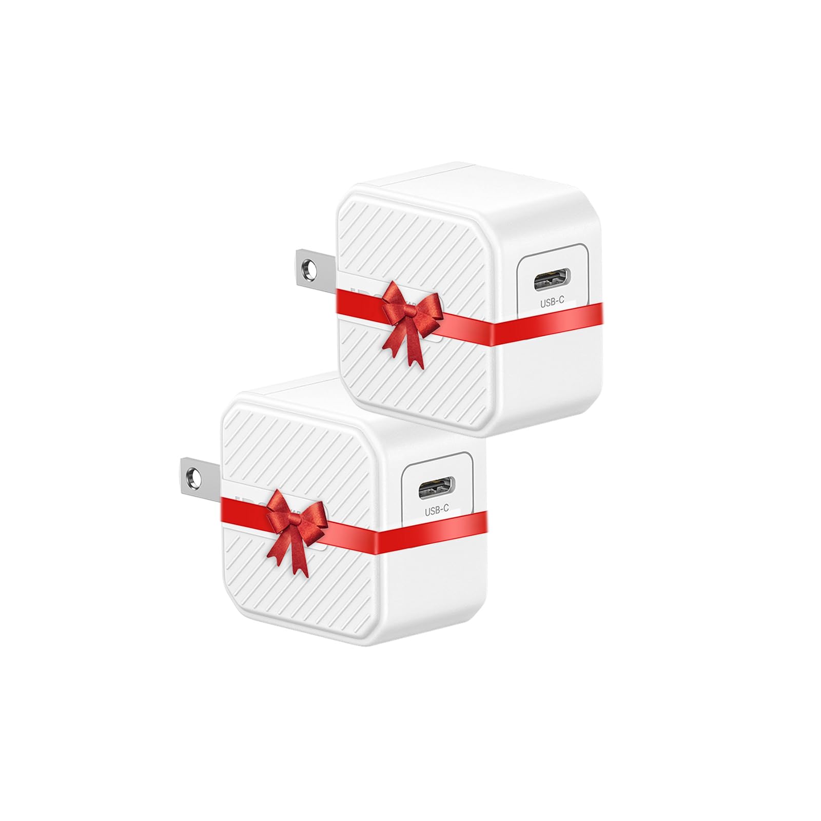 USB C Charger Block, iPad USB C Block 20W 2Pack USB C Wall Charger iPhone Fast Charging Plug Type C Wall USBC Power Adapter for iPhone 15 14 13 12