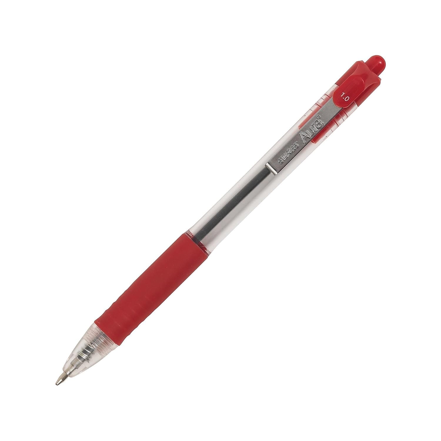 Staples 1686326 Retractable Ballpoint Pens Medium Point Red Ink Dozen (28563)