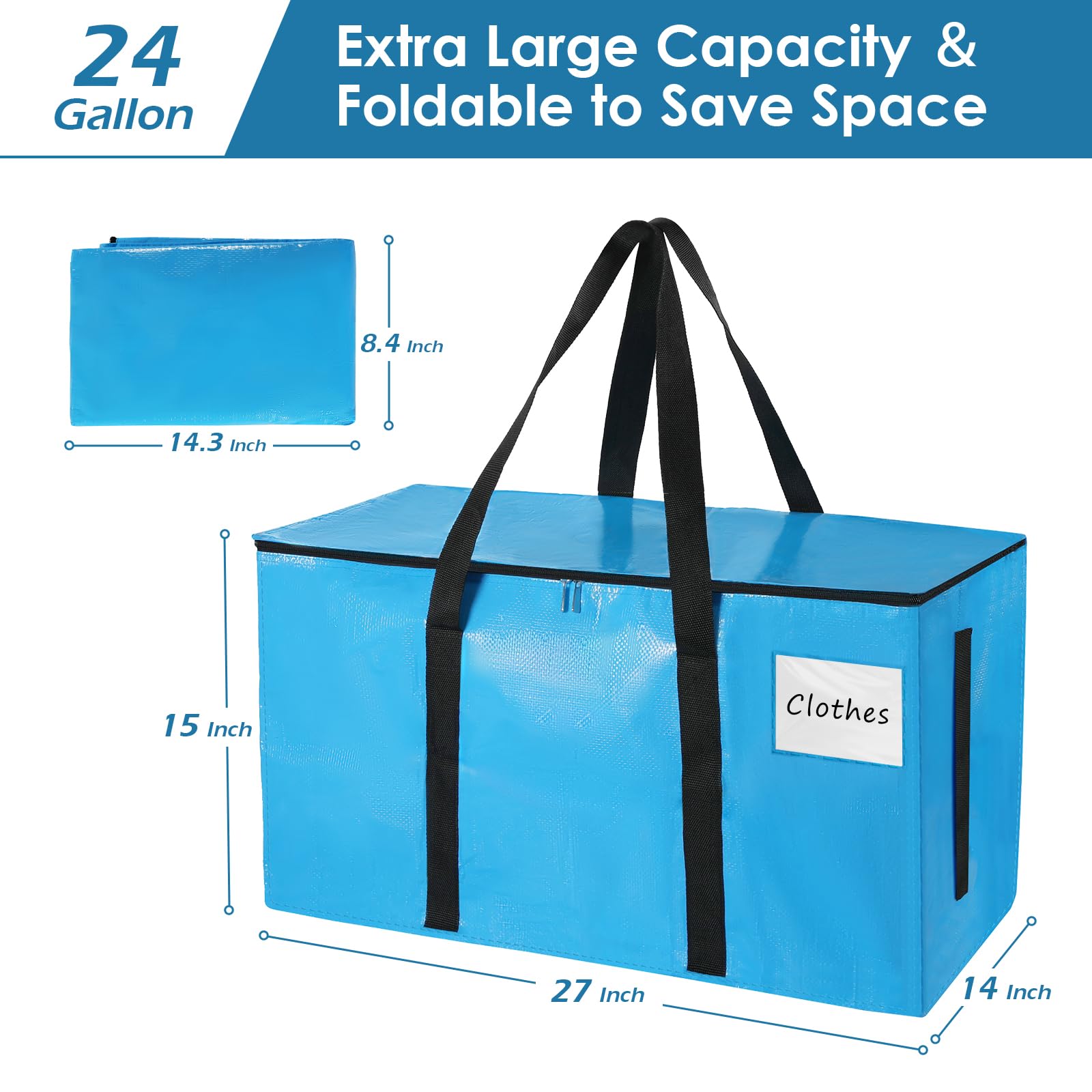 Storage Bags for Clothes, Extra Large Clothing Storage Bags with Reinforced Handle, Storage Containers for Organizing Bedding, Blanket, Sheets, Pillows, Closet and Toys