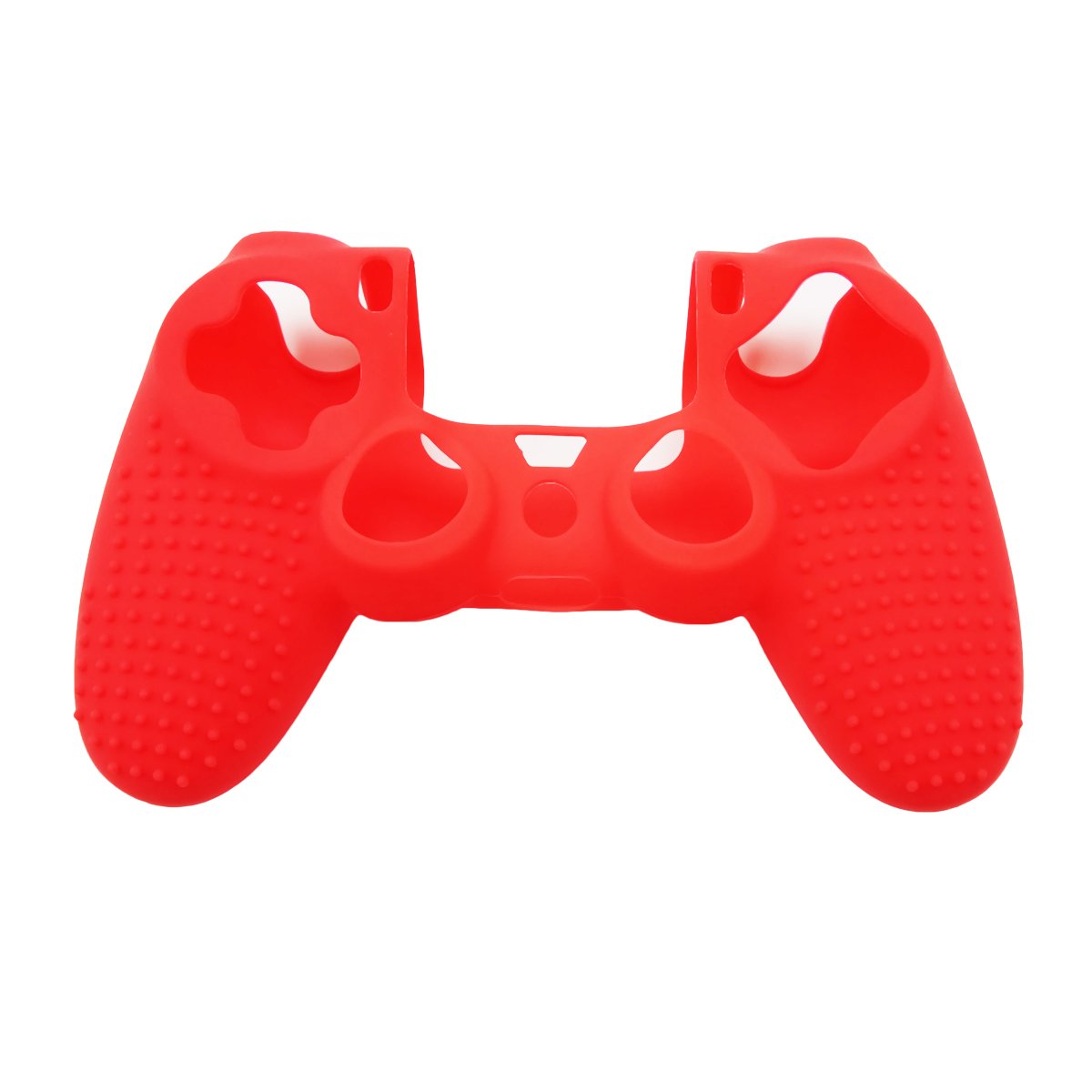 PS4 Controller Grips,Pandaren Studded Anti-Slip Silicone Cover Skin Set Compatible for PS4 /Slim/PRO Controller(Red Controller Skin x 1 + FPS PRO Thumb Grips x 8)