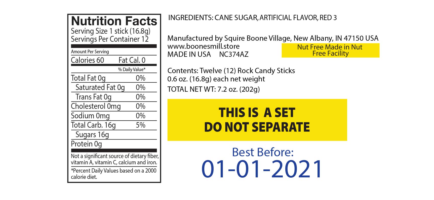 Rock Crystal Candy Sticks - Pink Cotton Candy (Cotton Candy, 12 Count)