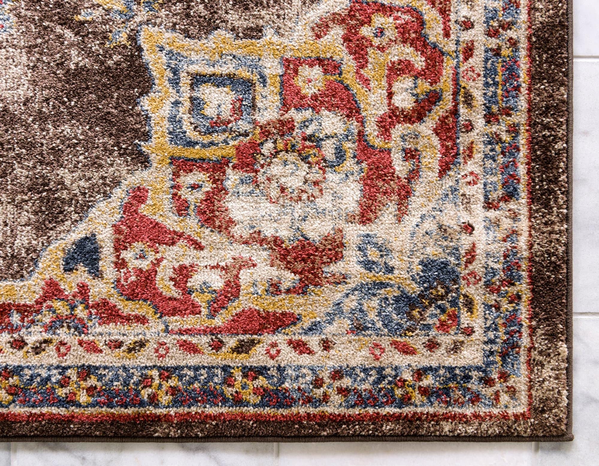 Rugs.com Eden Collection Rug β 6 Ft Runner Chocolate Brown Medium Rug Perfect for Hallways, Entryways