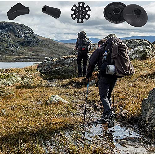 Walking Stick Tips Rubber 4 Pack Trekking Pole Tips Replacement Rubber Feet for Hiking Poles, Walking Sticks, Trekking Poles Rubber Tip for Walking Sticks Hiking Trekking Poles Rubber Feet