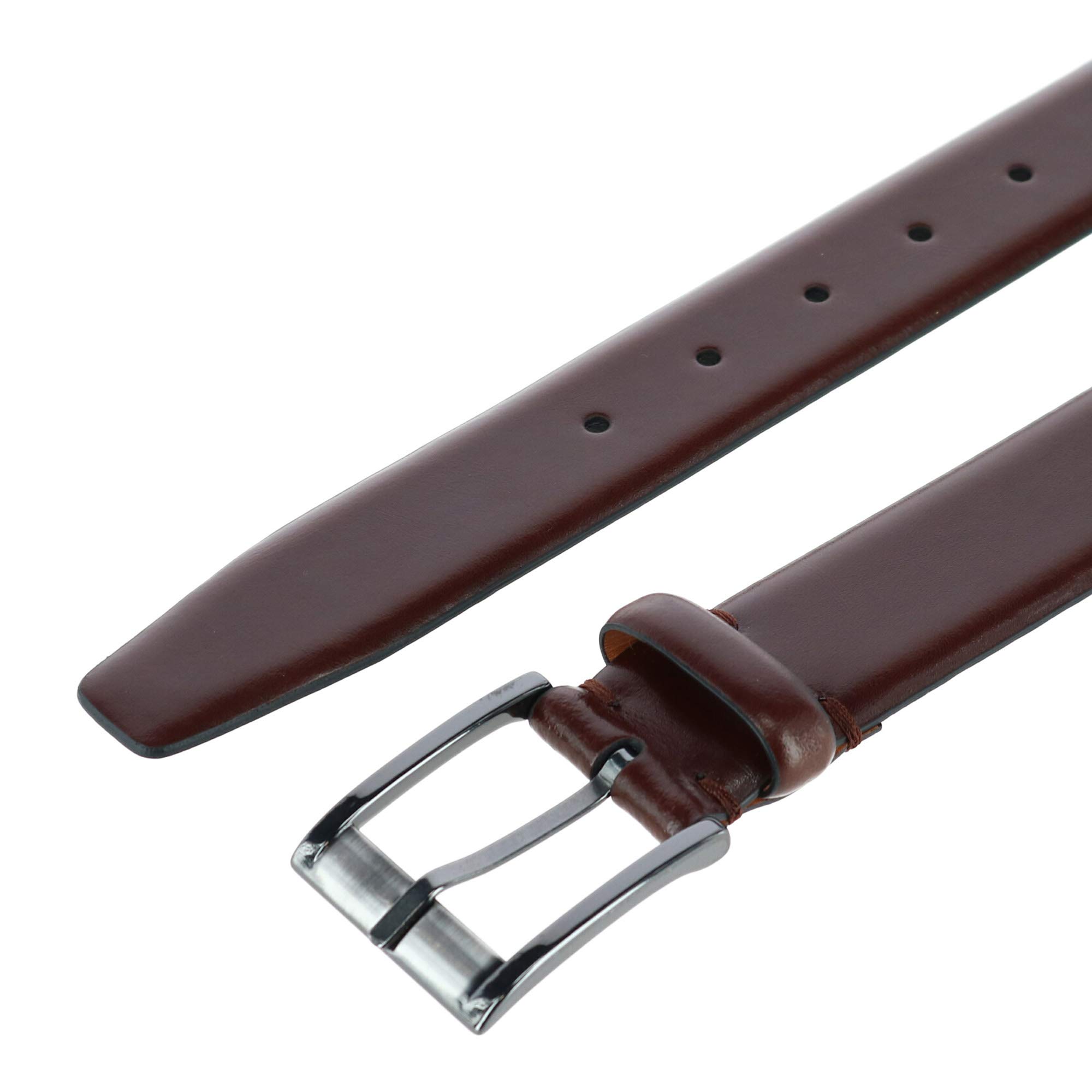 Trafalgar Men's Cameron 35mm Burnished Leather Dress Belt, 34, Burgundy