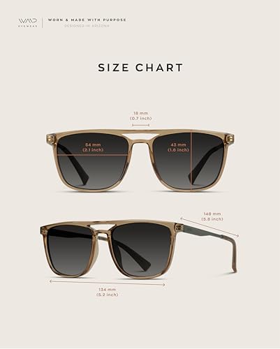WearMe Pro Premium Polarized Double Bar Sunglasses for Men and Women UVA and UVB (Crystal Brown/Gradient Black)