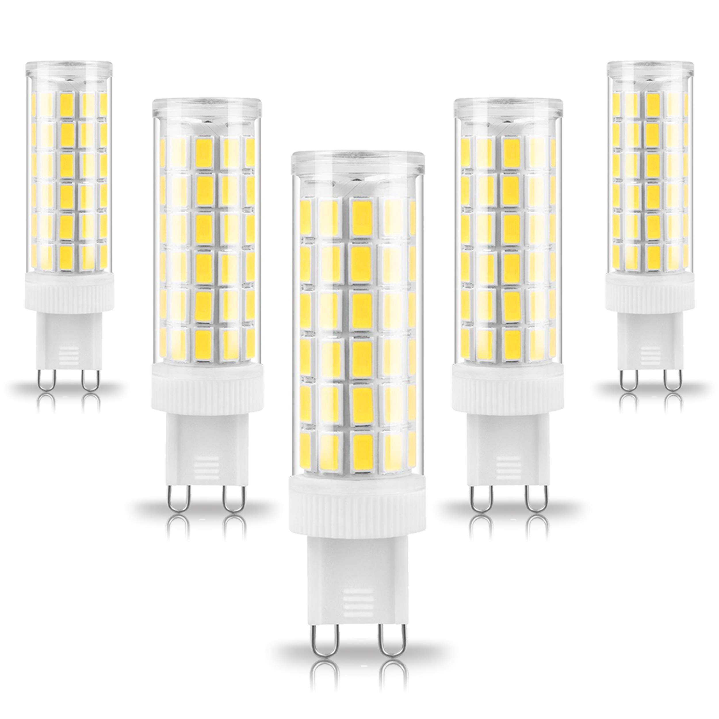 Ziomitus G9 Led Bulbs 75 Watt 100 Watt 4000K Natural White,1000 lm, AC120V G9 8W Bi-pin Neutral LED Corn Light Bulb for Chandelier Pendant Wall Ceiling Floor Ligting,5Pack