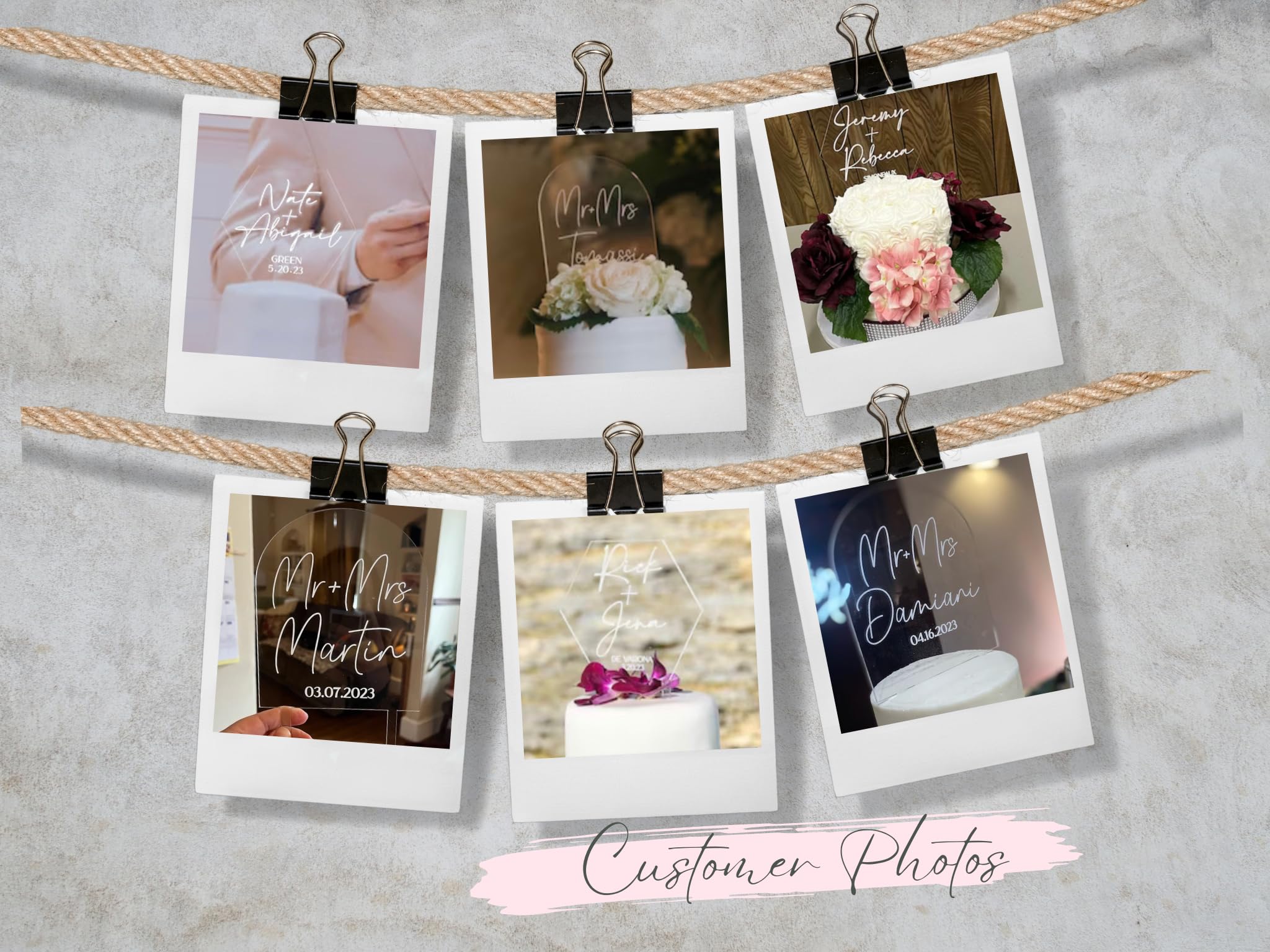 Shop Simply Perfect Acrylic Cake Topper, Custom Wedding Cake Topper, Personalized Acrylic Hexagon Cake Toppers for Anniversary, Engagement, Birthday, Shower Celebration- Made in USA (Design 2)
