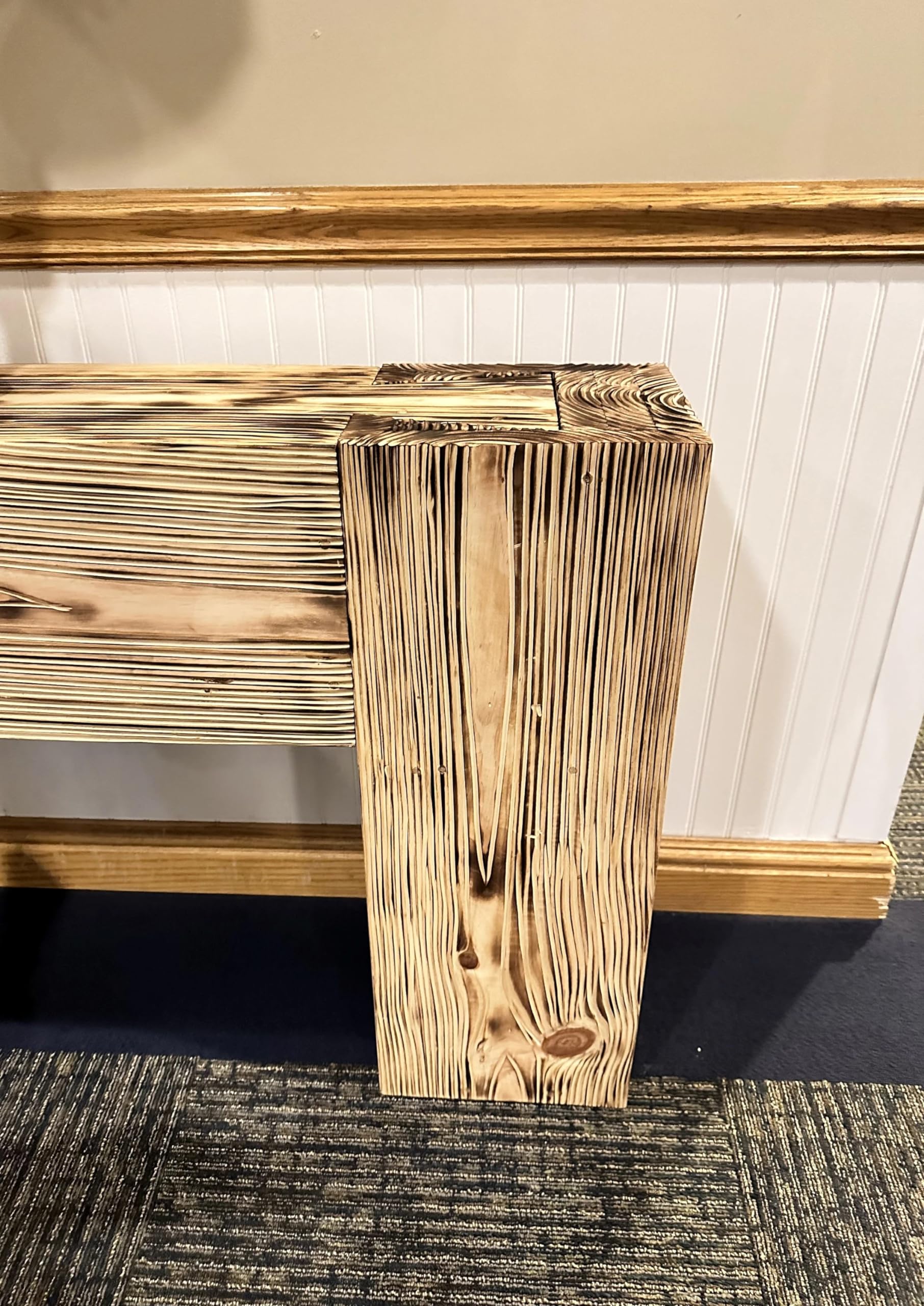 Rustic Wooden Console With Burnt Finish (Pine, X-Small (30x11x48) inches)