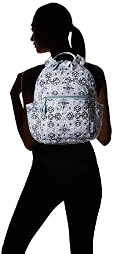 Vera Bradley Women's Cotton Small Backpack, Plaza Tile - Recycled Cotton, One Size