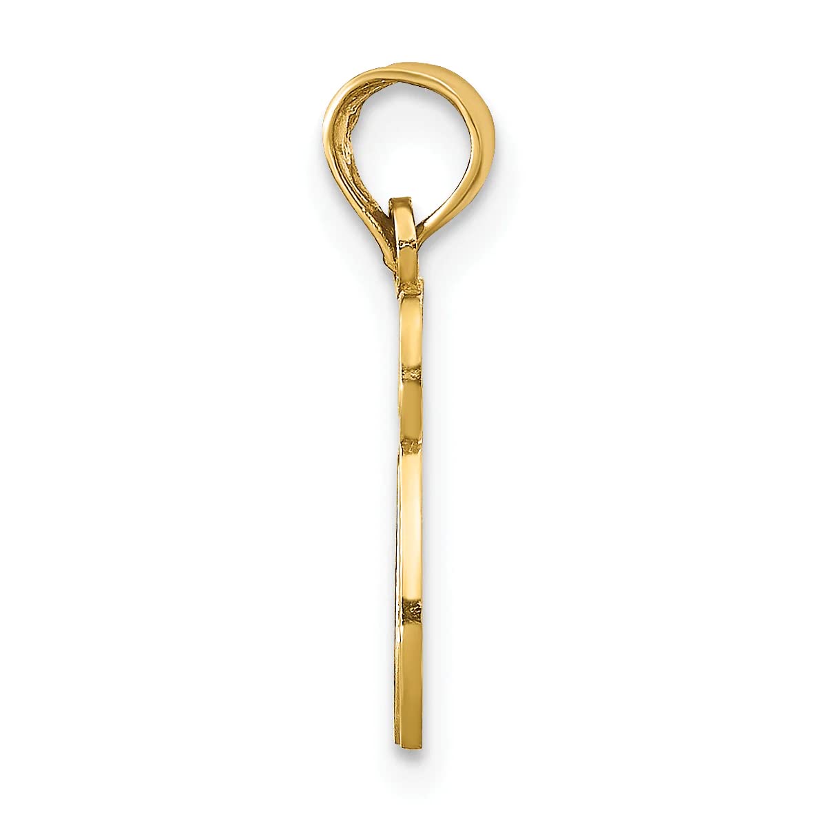 Saris and Things 14k Yellow Gold Solid Chai Cut-out Charm Pendant