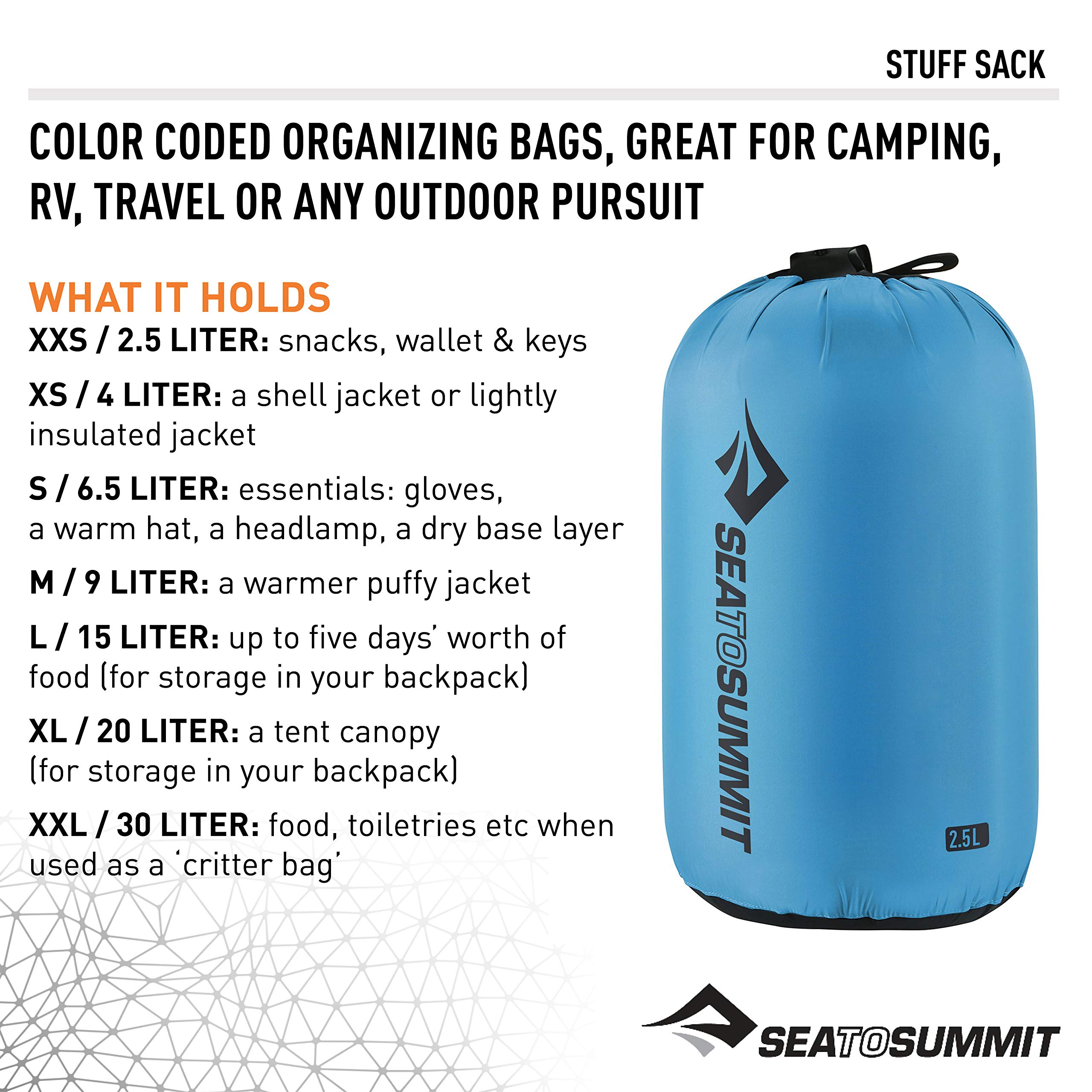 Sea to Summit Nylon Stuff Sack, Durable Outdoor and Travel Storage, Large / 15 Liter, Outback Red