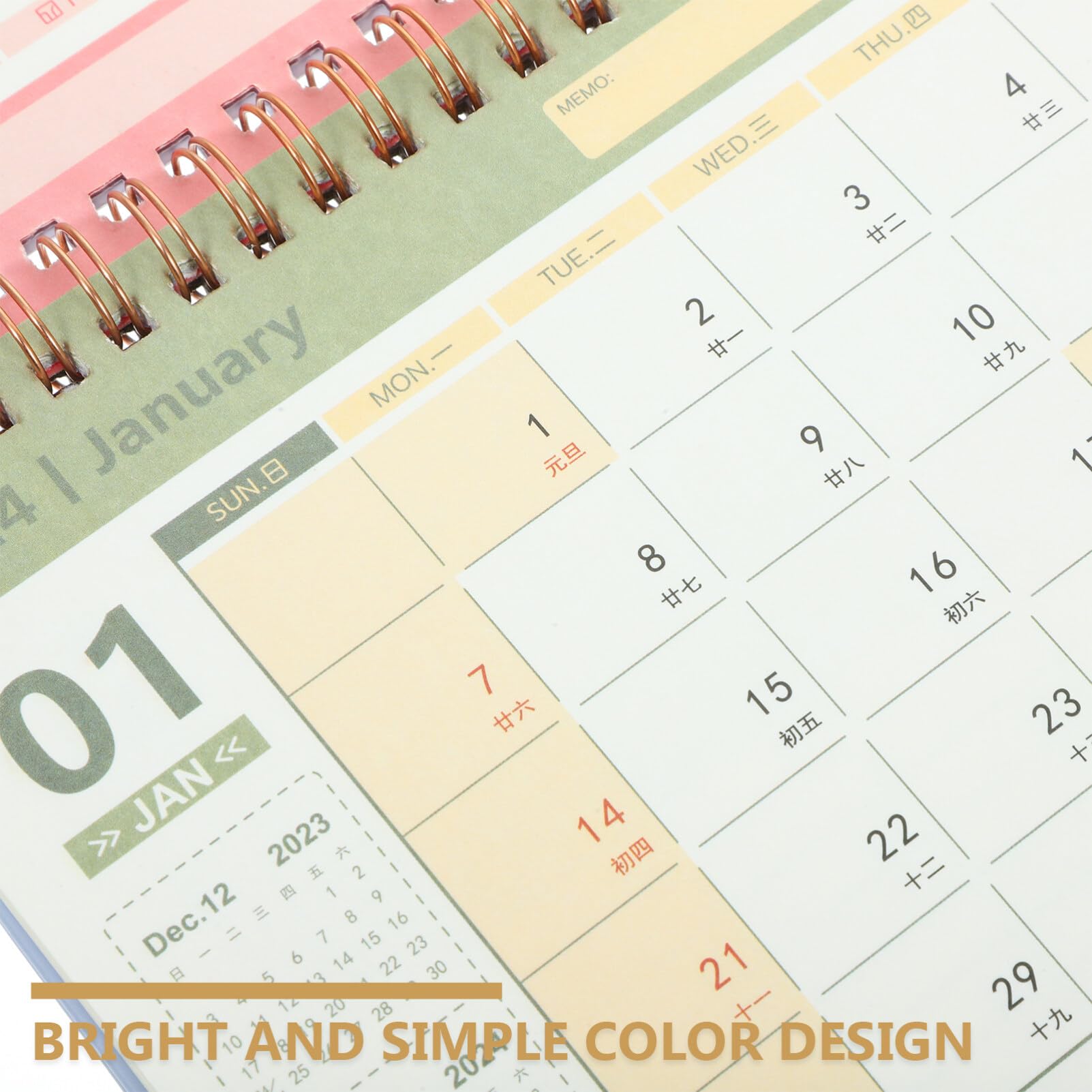 STOBOK 2024 Desk Calendar Tabletop Decor Work Desk Decor Desktop Decor Desk Calendars Office Desk Decorations Desk Pad Calendar Mini Desk Calendar Purple Notebook Bronzing Paper Student