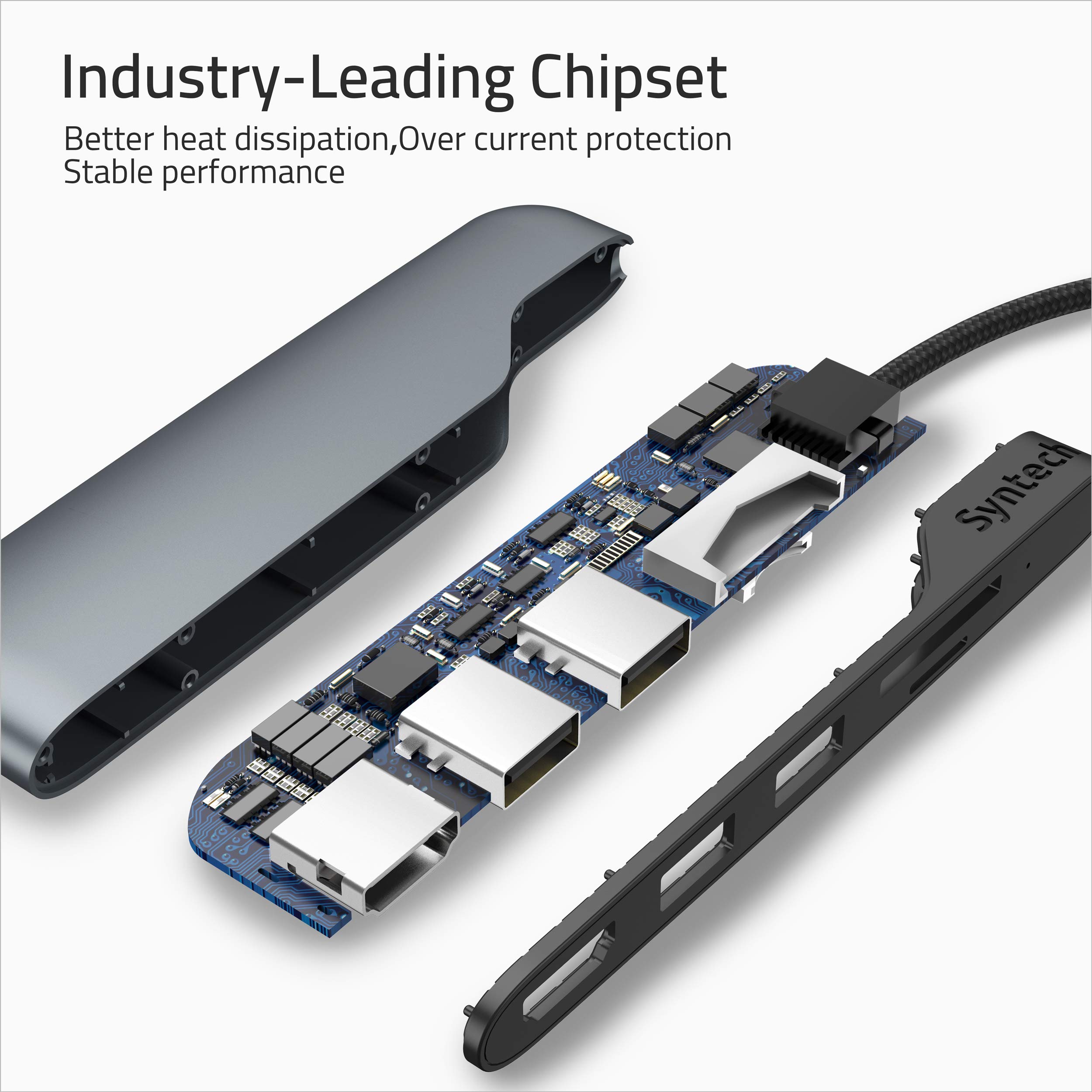 Syntech USB C Hub 5-in-1 USB C to HDMI Adapter with SD MicroSD Card Reader 2 USB3 Ports Compatible with Steam Deck Dock iMac 2021 iPad mini iPad Pro MacBook Pro MacBook Air Surface Pro 8/X Go and More